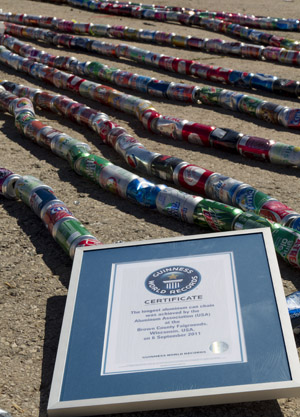 Aluminum Association Crushes Can Chain Record | Guinness World Records