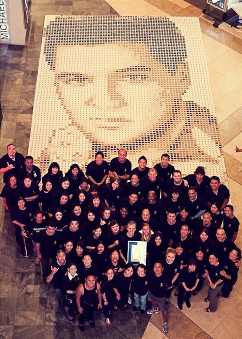 Largest coffee cup mosaic depicts "Blue Hawaii" Elvis | Guinness World ...