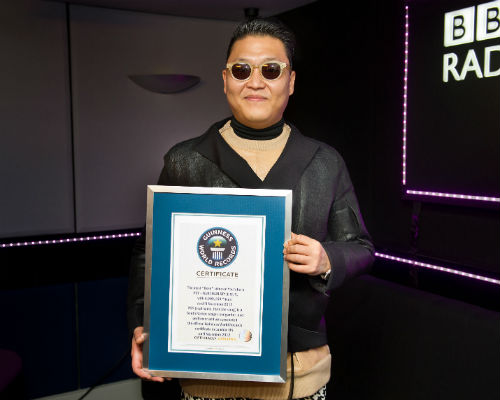 PSY secures new YouTube world record with "Gentleman" | Guinness World ...