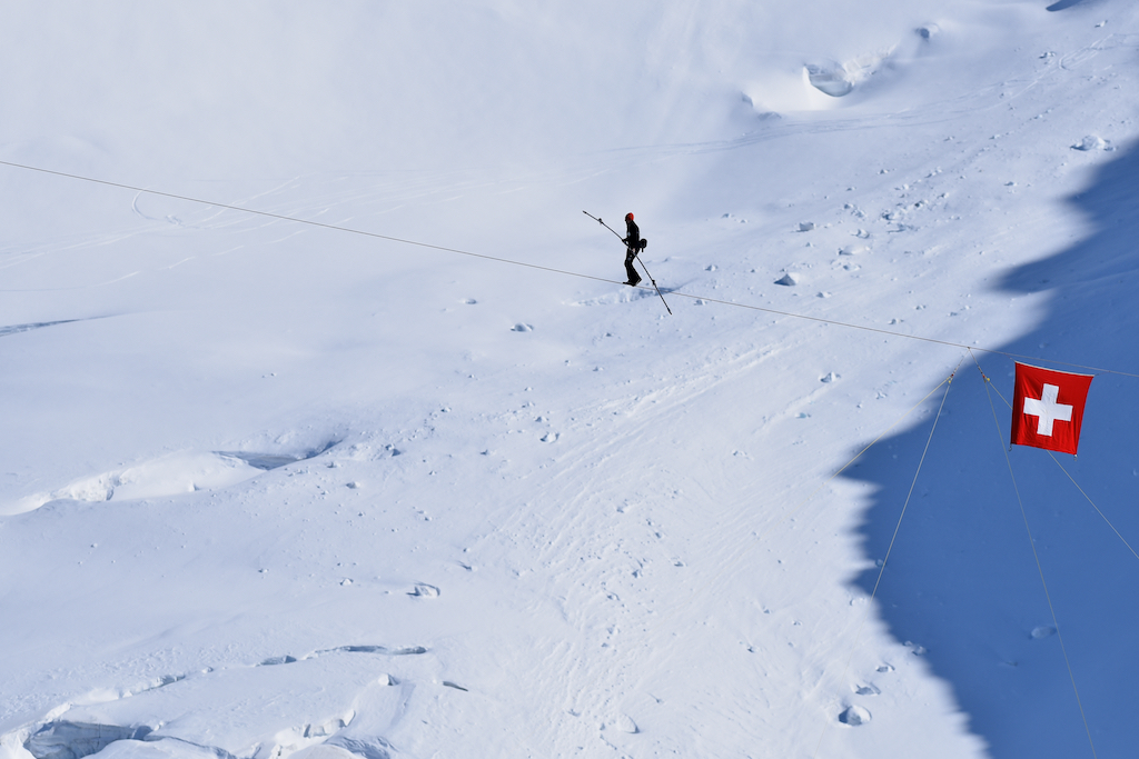 Daredevil Freddy Nock breaks 30-year-old highest tightrope record with ...