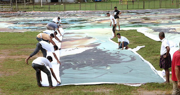 Largest poster ever - watch incredible drone footage of super-sized ...