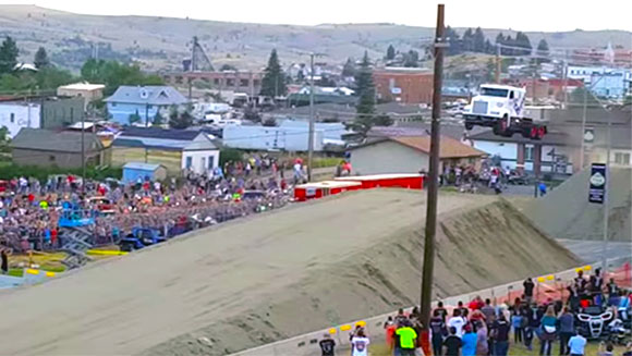 Video: Has this incredible truck jump landed a new record for daredevil ...