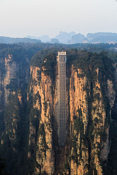 Breathtaking cliff face elevator in China recognised as world’s tallest ...