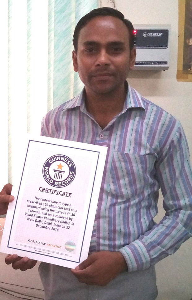 Spotlight: Fastest typing with the nose | Guinness World Records