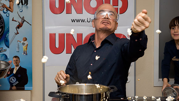 Classics: Most popping popcorn caught with both hands in one minute