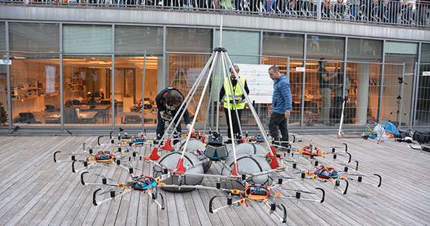 Video: Giant multicopter drone that could lift weight of a human adult ...