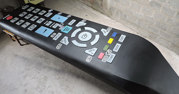 Video: Indian brothers build 14 ft TV remote control and prove it ...