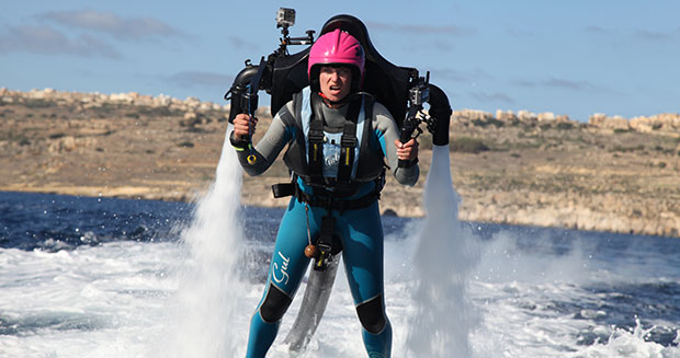 Video: Chinese man breaks record doing backflips with a water jet pack ...