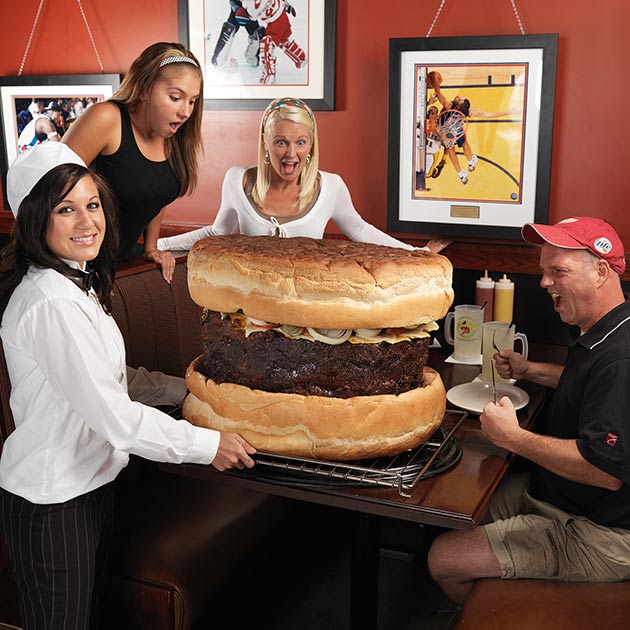 Video Classics: Largest hamburger commercially available - tuck into ...