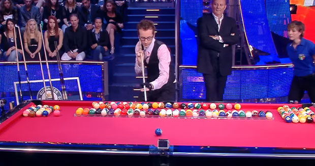 Watch as two pro pool players go head-to-head in trick shot challenge ...