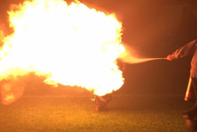 Stuntman sets himself on fire then smashes two records in daring run ...