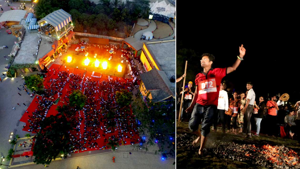 Video: 1,356 people take part in firewalking world record attempt in ...