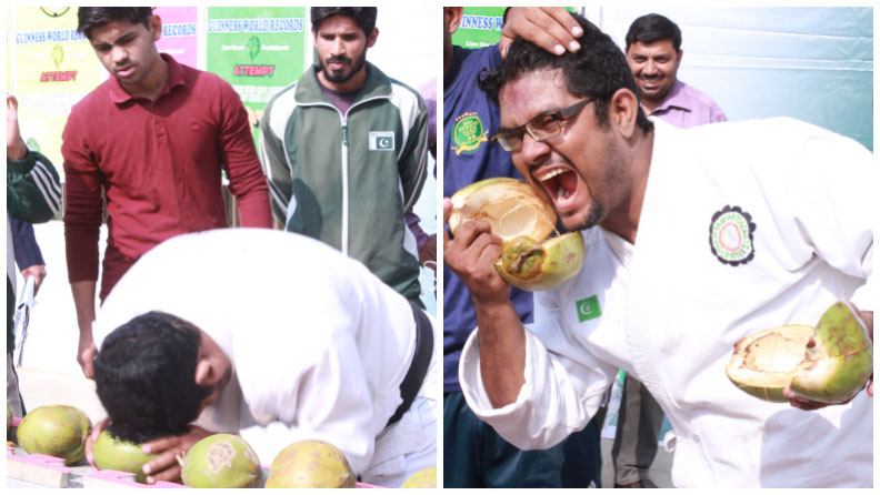 Video: Martial arts pro smashes coconuts with his head in fierce world ...