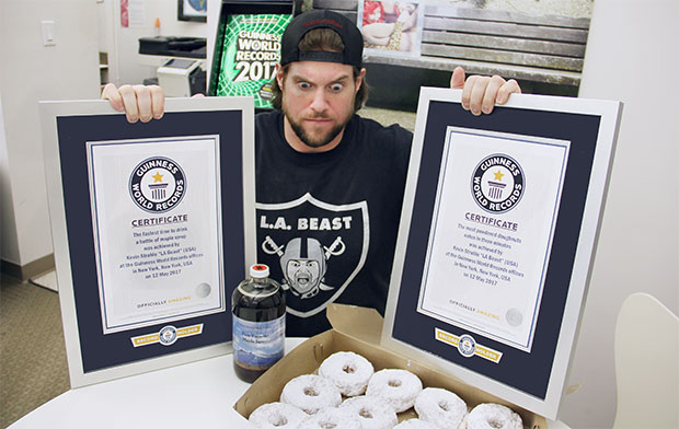 Video: Competitive eater and YouTube star L.A. Beast gobbles doughnut ...