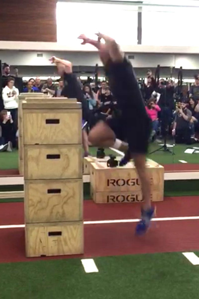 Video: Man jumps up more than 4 ft from standing start on just one leg ...