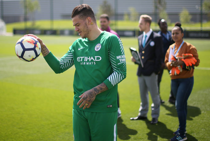 Watch Man City’s Ederson smash drop kick title as yet more records go ...