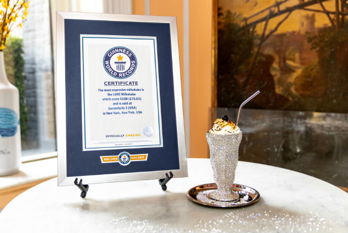 New York restaurant serves most expensive milkshake in a glass covered ...