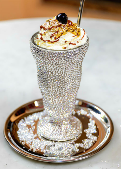 New York restaurant serves most expensive milkshake in a glass covered ...