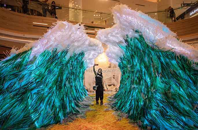 Life-size whale made of recycled plastic to 'educate people about ocean ...
