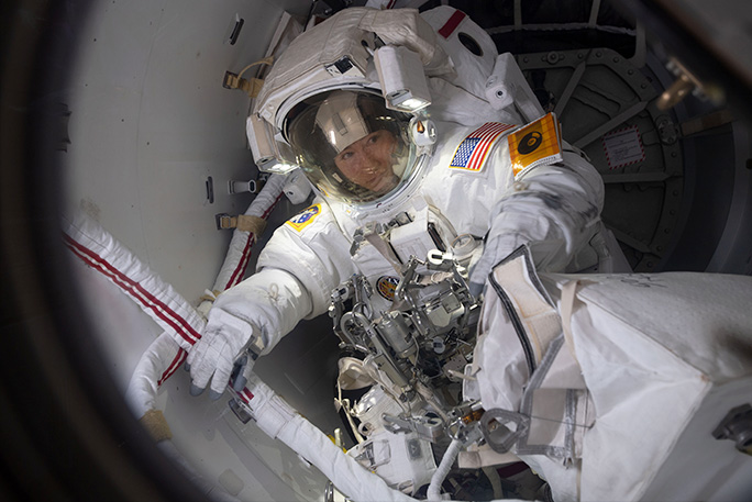 Female NASA Astronauts honored for record-breaking space walk ...