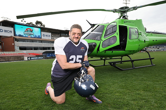 Brendan Fevola breaks record for highest altitude catch of an American ...