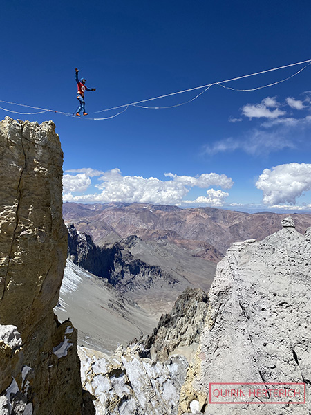 Gravity-defying athletes conquer slackline that's higher than the ...