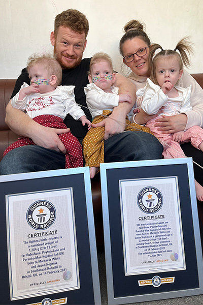 UK sisters certified as world’s most premature triplets | Guinness ...