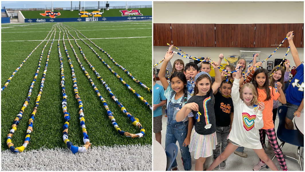 Students and teachers celebrate togetherness by weaving longest ...