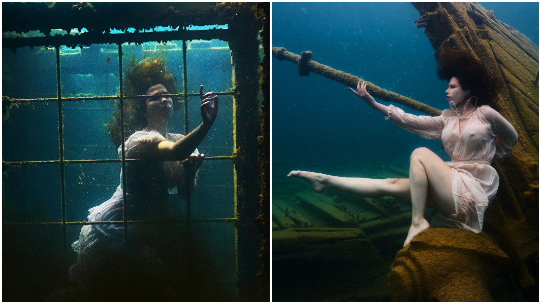 Photographer and model dive to unbelievable depths for underwater ...