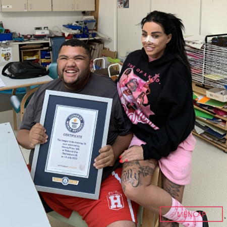Katie Price's son Harvey sets world record with longest train drawing ...