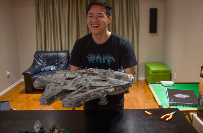 Star Wars fan obliterates record by building LEGO Millennium Falcon at ...