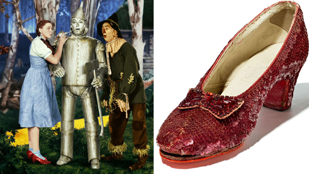 What happened to Dorothy's ruby slippers? The Wizard of Oz shoes cling ...