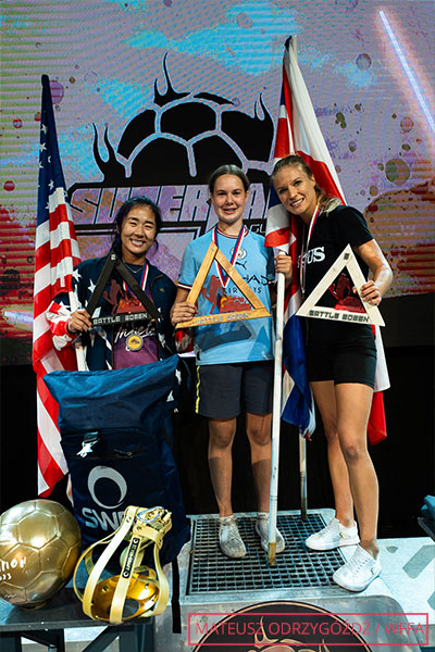 Rising freestyle-football star dispossesses her idol of clipper trick ...