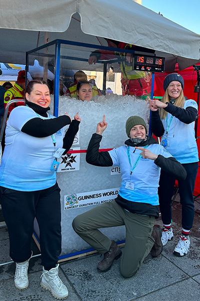 Ice bath legend recruits 207 others to join her in teeth-chattering ...