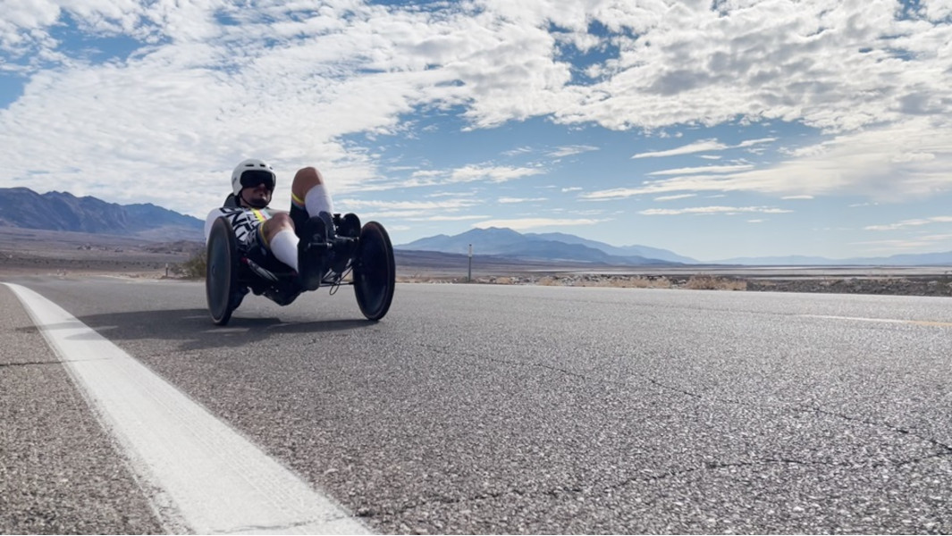 Marine veteran with partial paralysis breaks records racing trike ...
