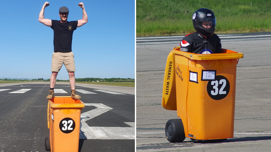 Crafty inventor builds world's fastest wheelie bin that could hit up to ...