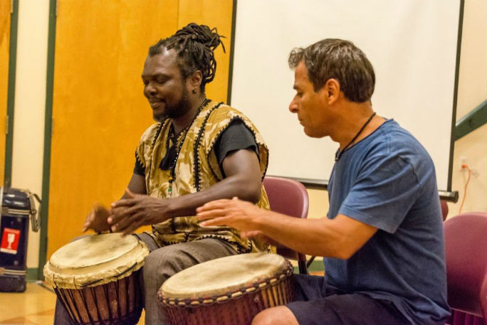 More than 100 drummers of 61 nationalities come together to play in the ...