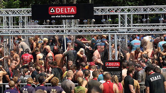 Delta Faucet breaks record as hundreds shower simultaneously | Guinness ...