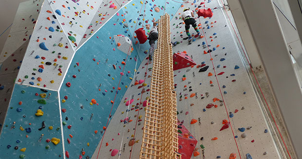 Centre Kapla Lyon build tallest tower made from wooden toy blocks to ...
