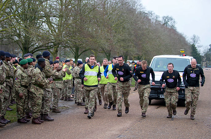 British Army troops pull van almost 50 miles to raise money for charity ...