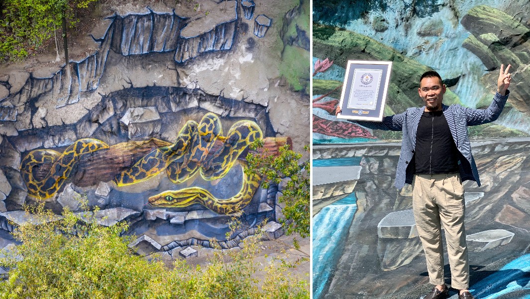 Two breathtaking anamorphic paintings break records in China | Guinness ...