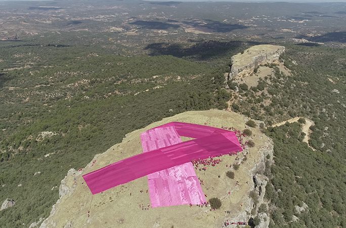 Largest awareness ribbon created for Breast Cancer Awareness Month ...