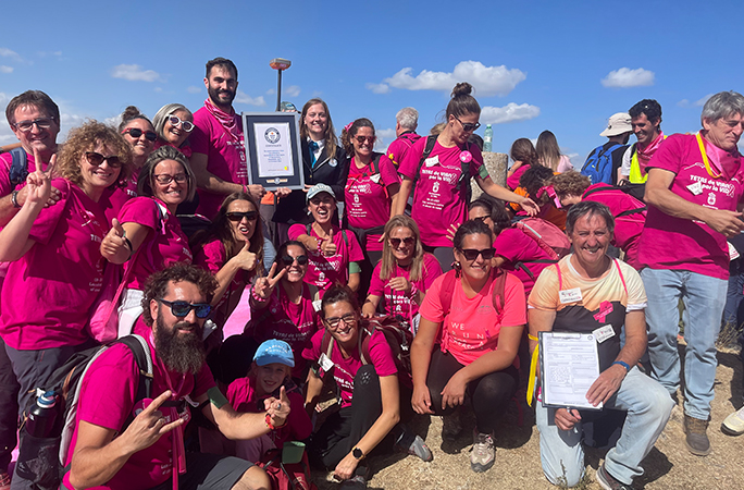 Largest awareness ribbon created for Breast Cancer Awareness Month ...