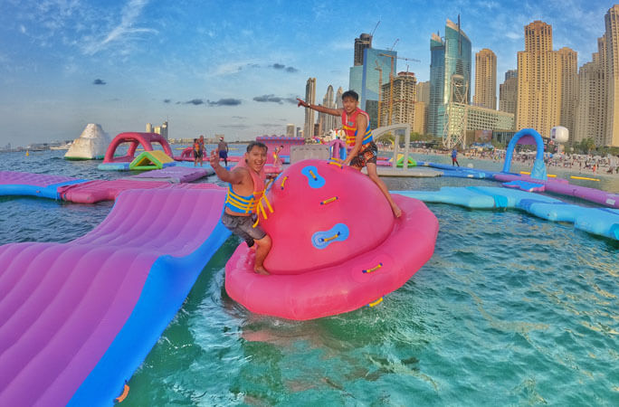 Dive into the world’s largest inflatable aqua park located in Dubai ...