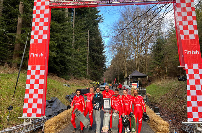 Daredevils reach 52.788 mph in fastest downhill skateboard record ...