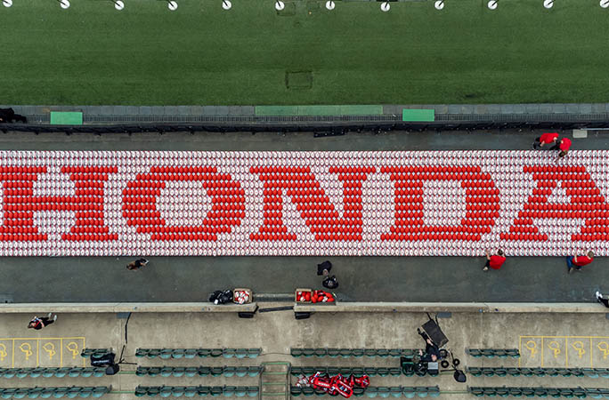 2,030 rugby balls used to create largest mosaic logo | Guinness World ...