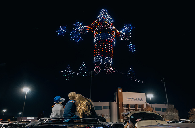 Christmas comes early as festive drone show breaks two world records | Guinness World Records