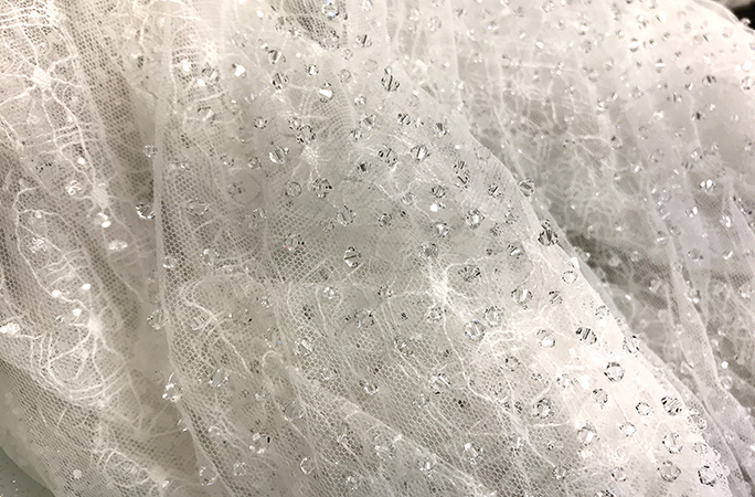 Sparkling wedding dress with over 50,000 crystals took 200 hours to sew ...