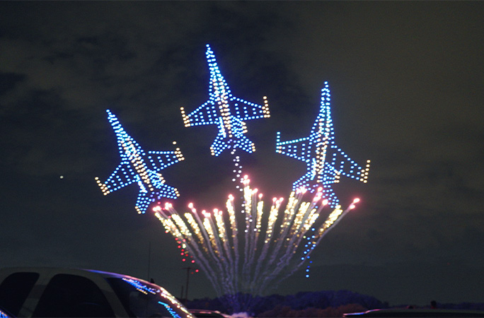 Patriotic drone show lights up the sky with record-breaking aerial ...