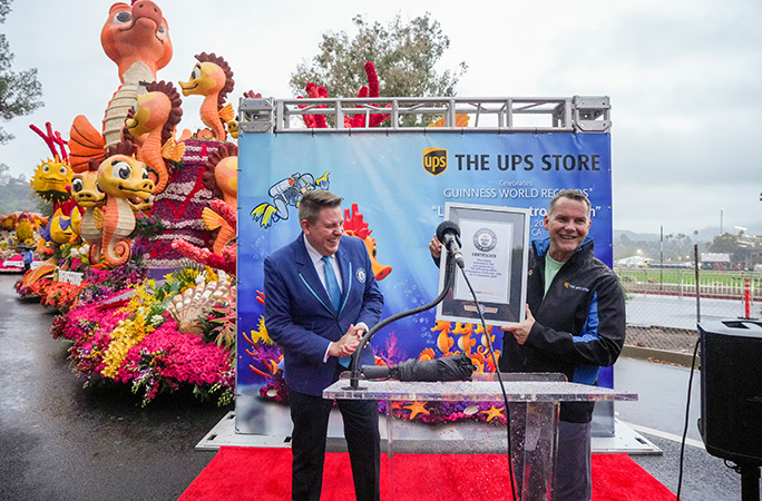 The UPS Store delivers on nautical parade as animatronic seahorse claims world record | Guinness ...